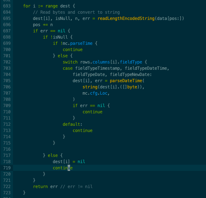  golang mysql Keep Running